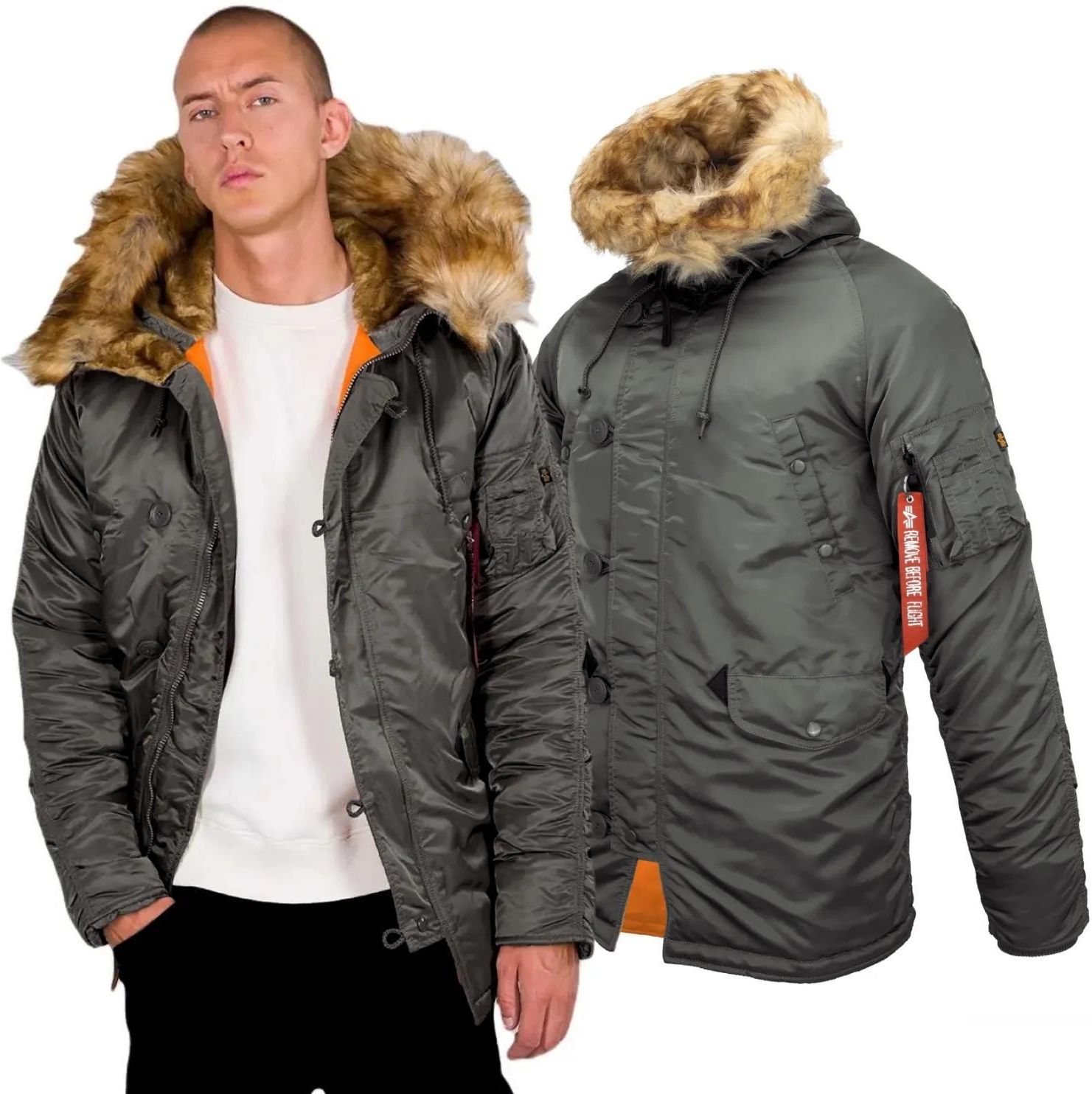 Kurtka z kapturem Alpha Industries N3B VF 59 103141 136 - Ciemnoszara L - Ceny i opinie - Ceneo.pl