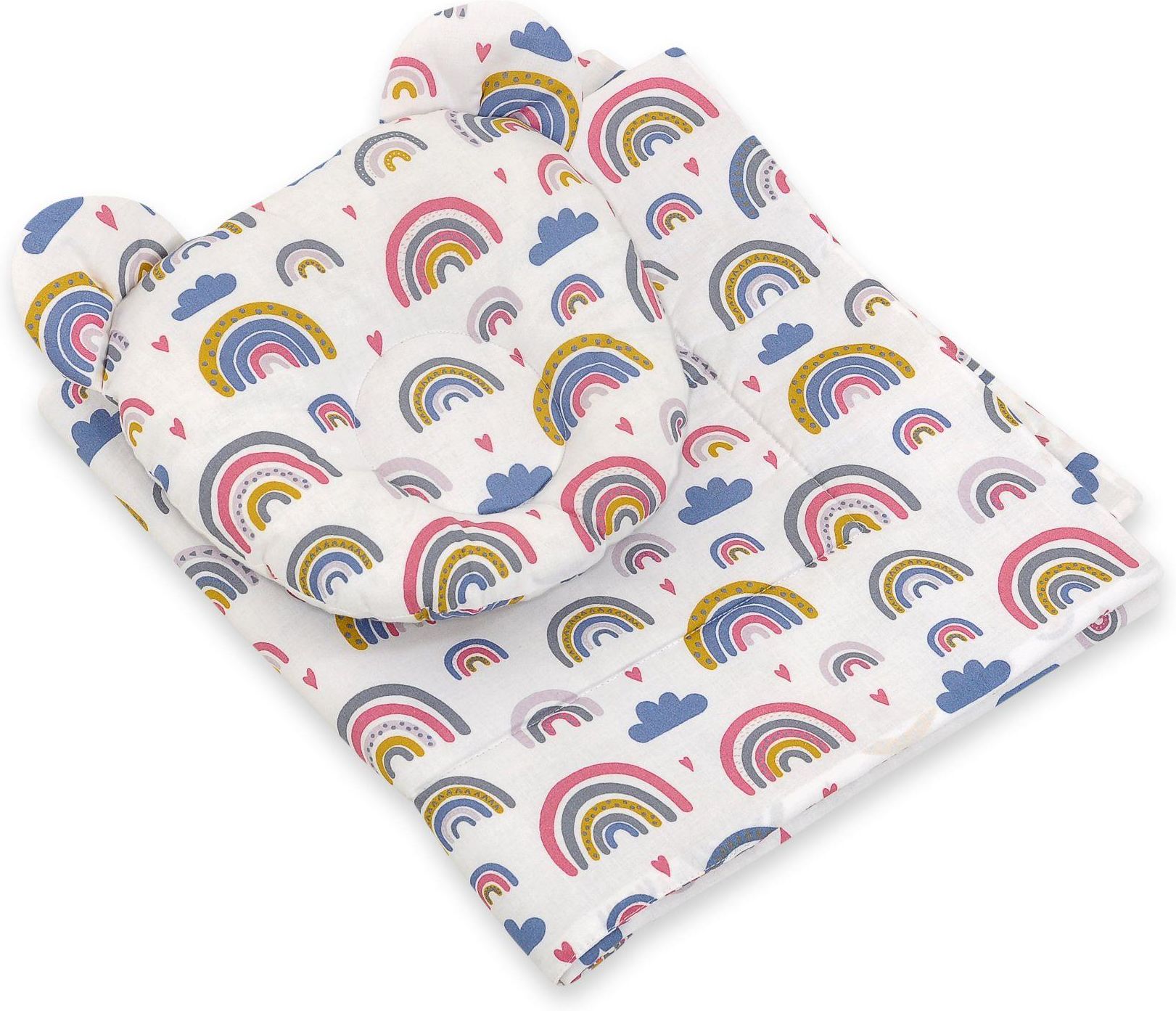 Kołderka Z Wypełnieniem I Poduszka Profilowana Miś - Zestaw 2Cz. Tęcza ...