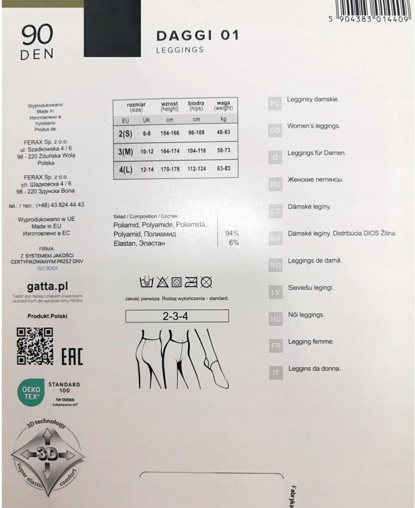 GATTA DAGGI Legginsy narciarki 90 DEN 2-S / Nero - Ceny i opinie - Ceneo.pl