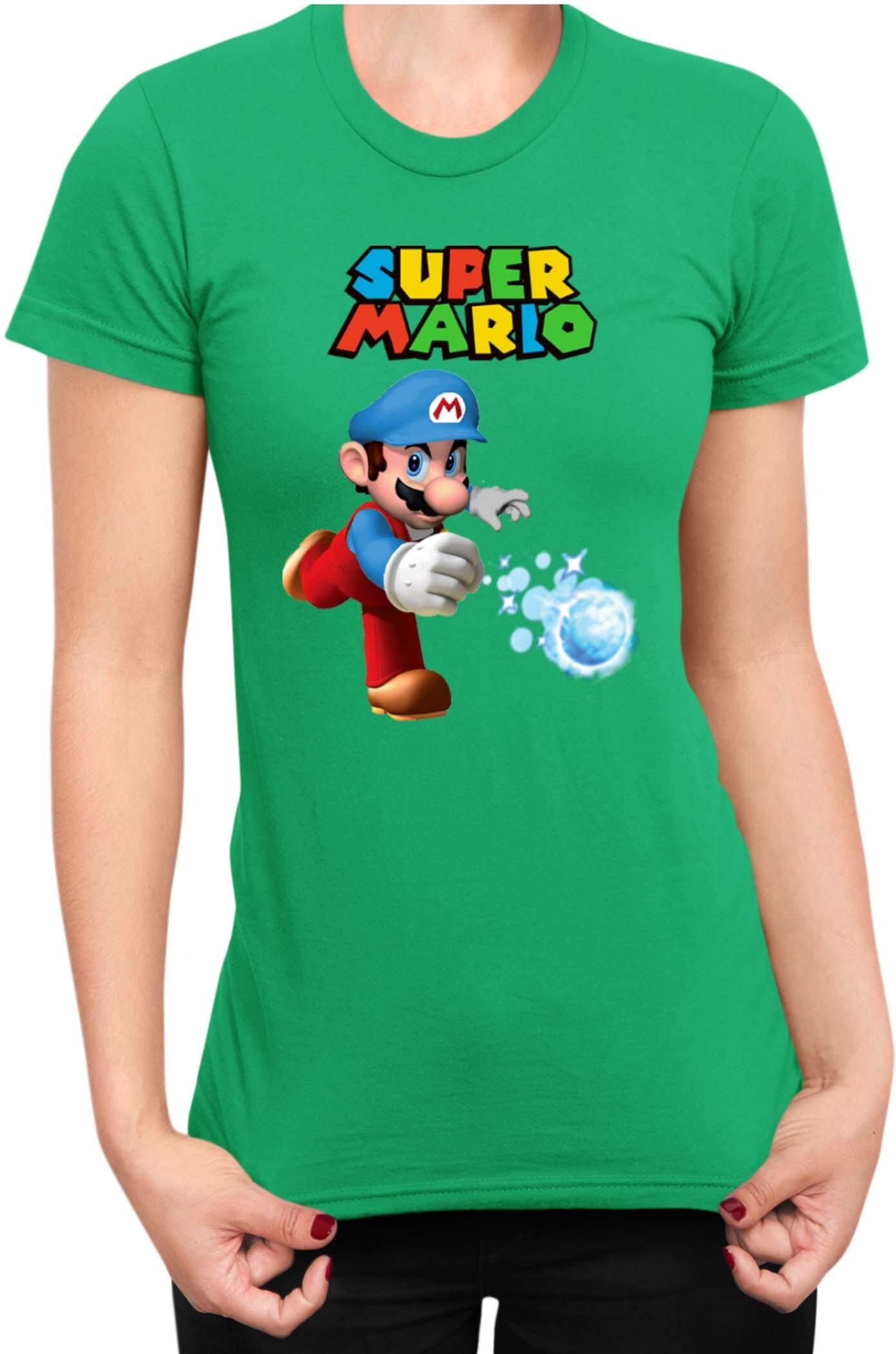 Mario Blue Fire koszulka damska Super Mario Bros Luigi Bowser , Lady L ...