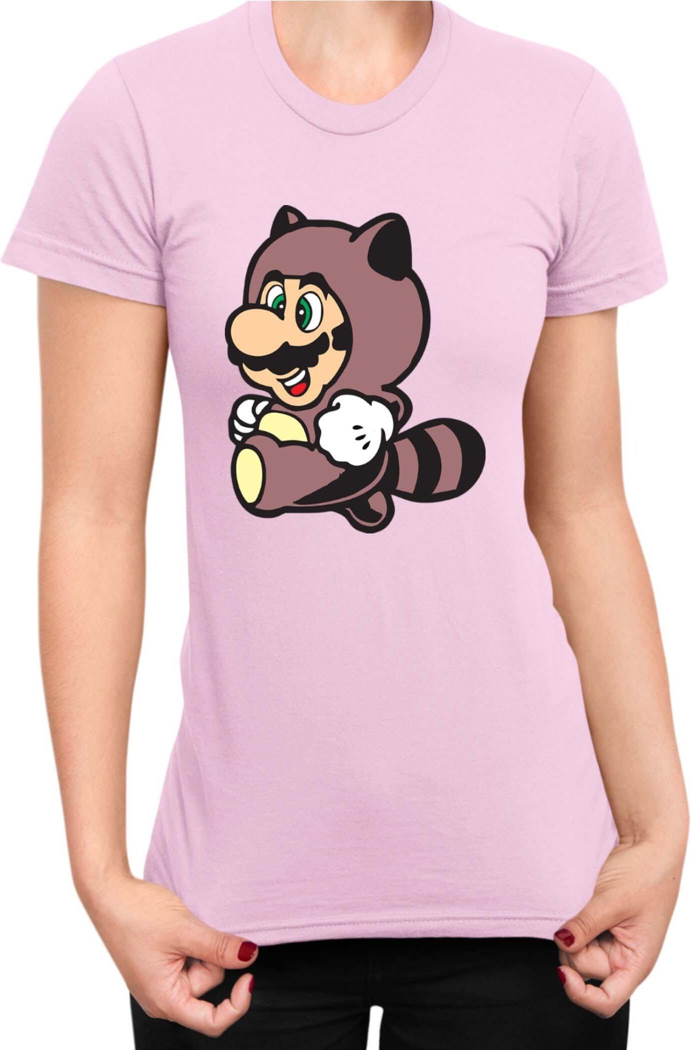 Mario Raccoon Costume koszulka damska Super Mario Bros Luigi Bowser ...