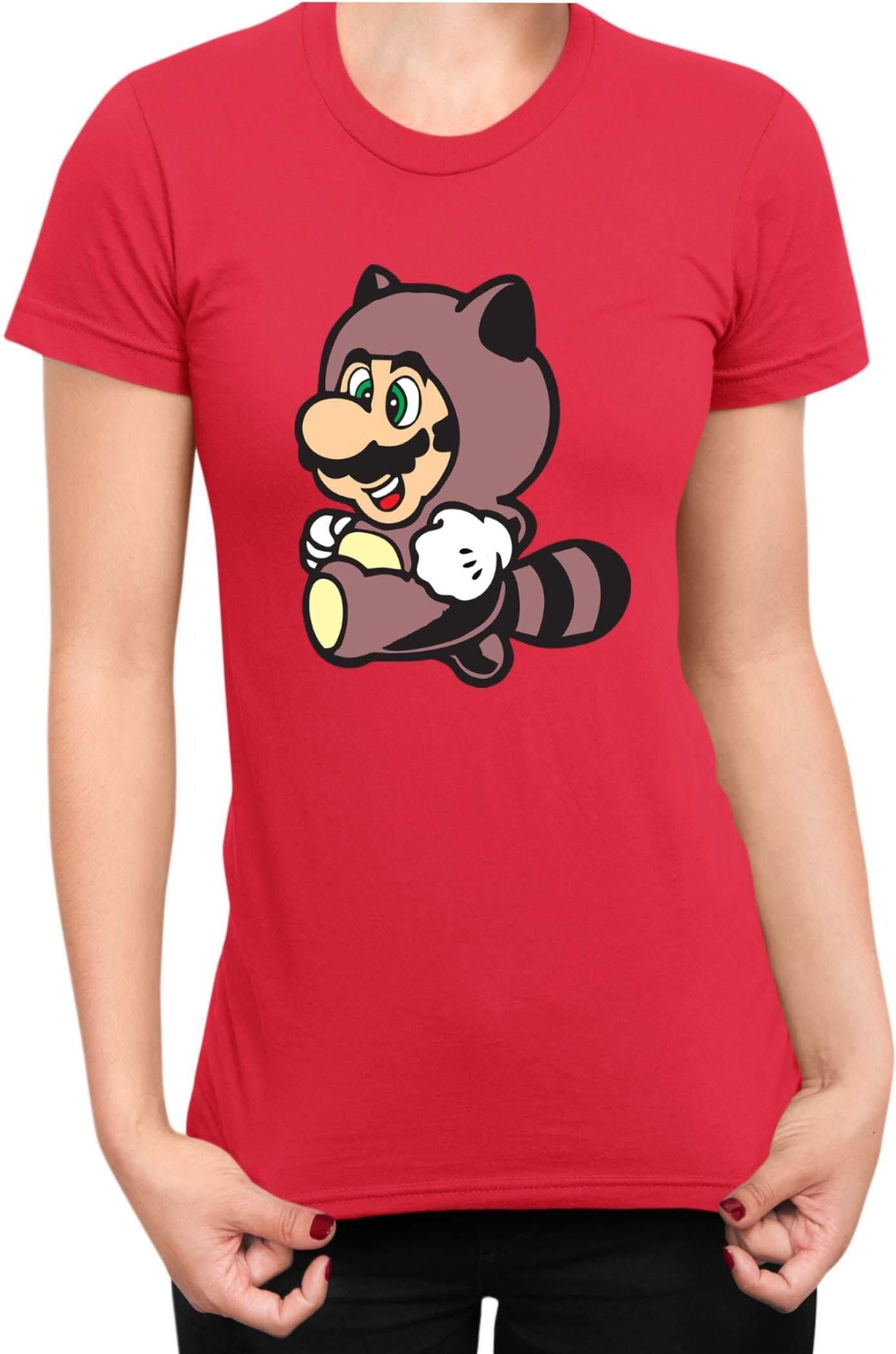 Mario Raccoon Costume koszulka damska Super Mario Bros Luigi Bowser ...