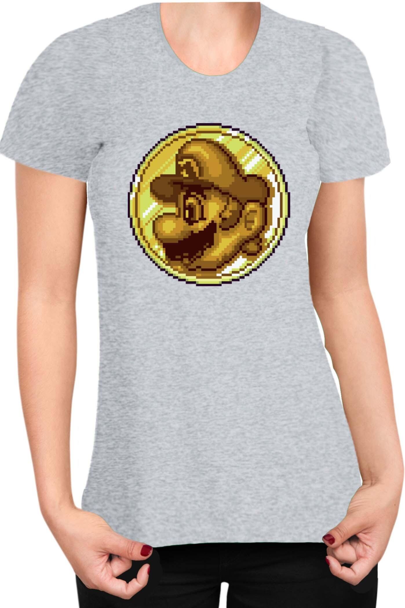 Mario Coin Pixelart koszulka damska Super Mario Bros Luigi Bowser ...