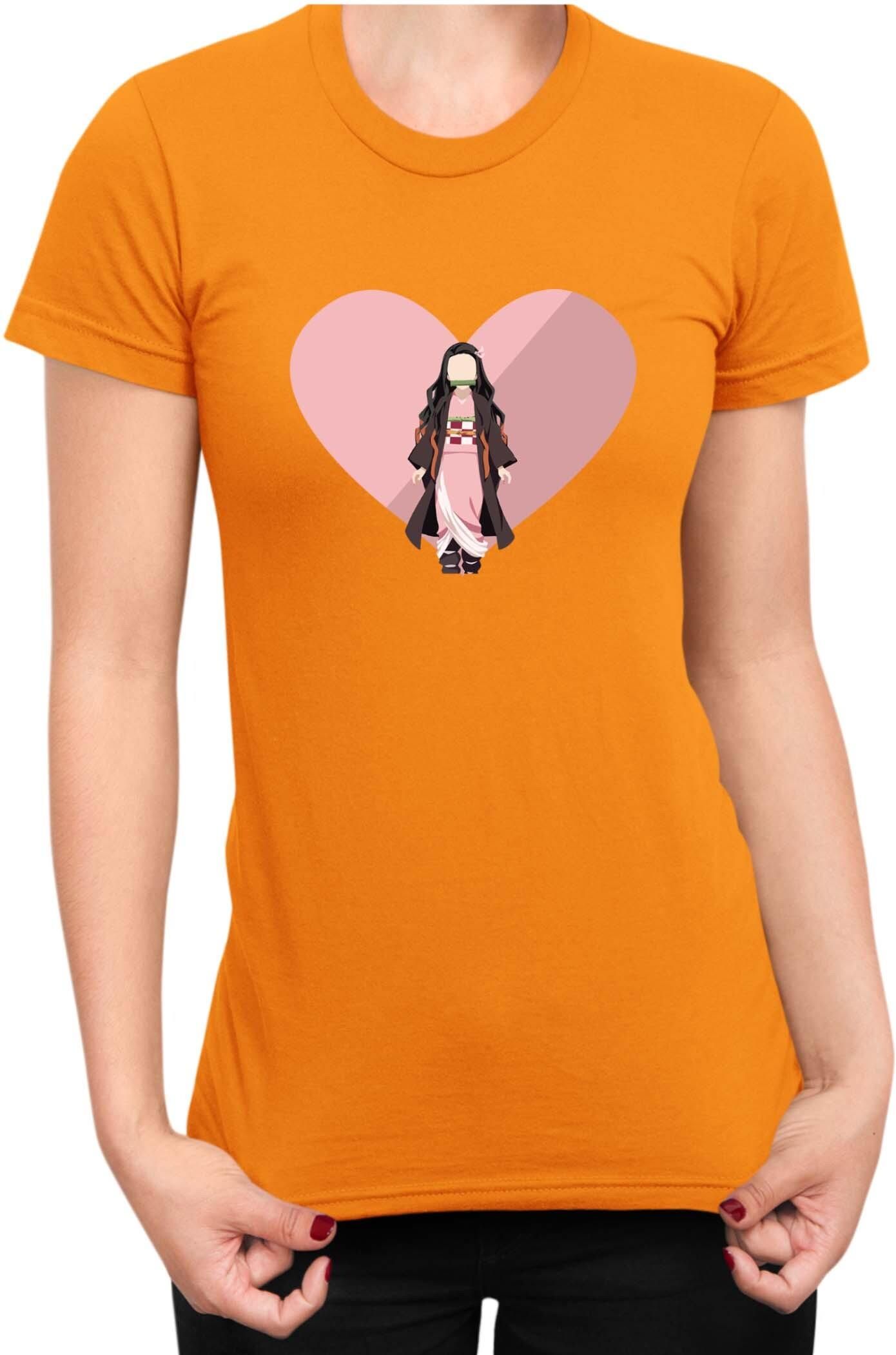 Nezuko Heart koszulka damska Demon Slayer Kimetsu no Yaiba Anime Manga ...