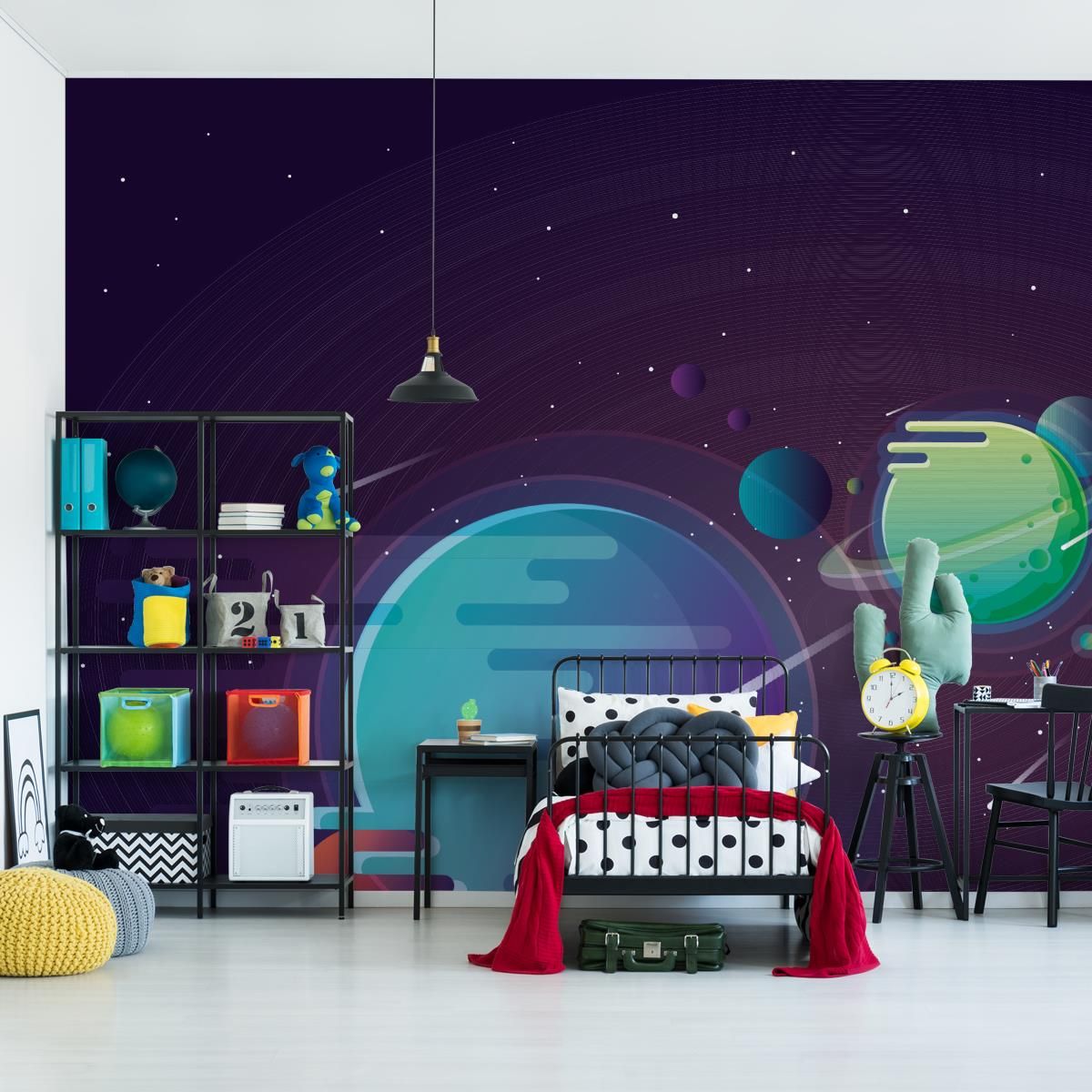 Muralo Fototapeta Dla Dzieci Kosmos Planety Dekor 3D Abstrakcja Urocza Galaktyka 460x300cm ...