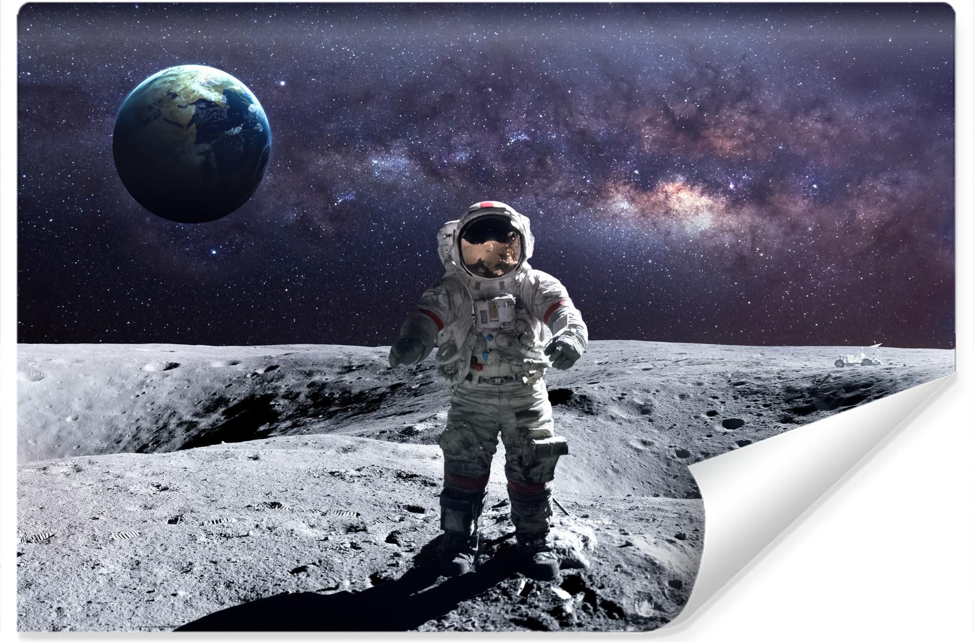 Muralo Fototapeta Abstrakcja Kosmos Astronauta Na Księżycu Dekoracja Do ...