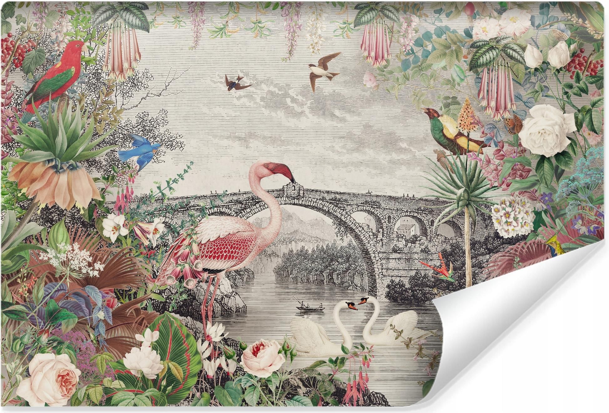 Muralo Fototapeta Do Salonu Flaming Most Kwiaty Abstrakcja Styl Retro 400x280 - Opinie i ceny na ...