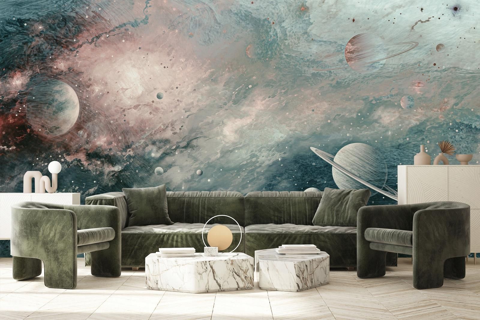 Muralo Fototapeta Do Salonu Kosmos Galaktyka Abstrakcja Gwiazdy Planety 300x210 - Opinie i ceny ...