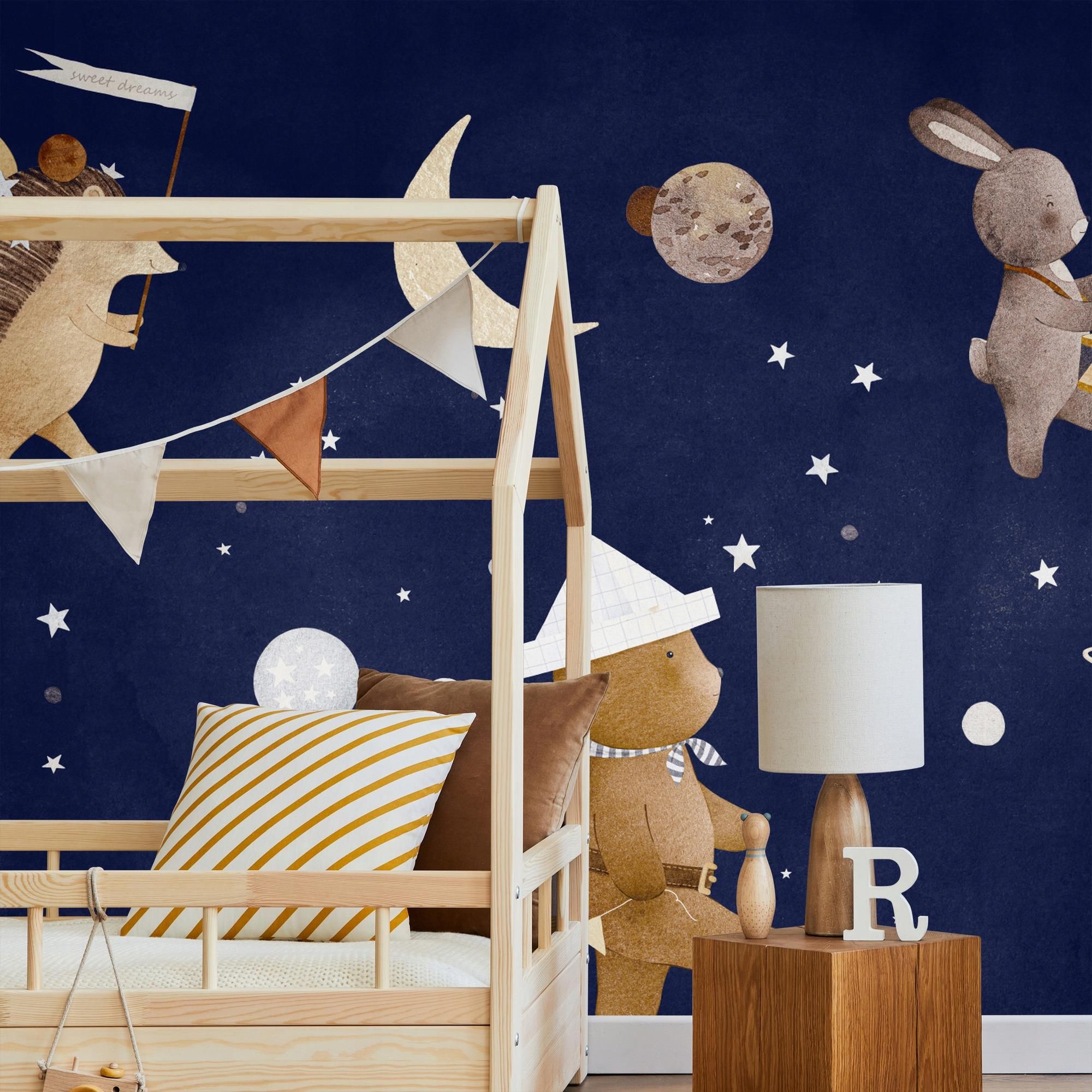 Muralo Fototapeta Dla Dzieci Kosmos Gwiazdy Zwierzęta Styl Boho Planety 405x270 - Opinie i ceny ...