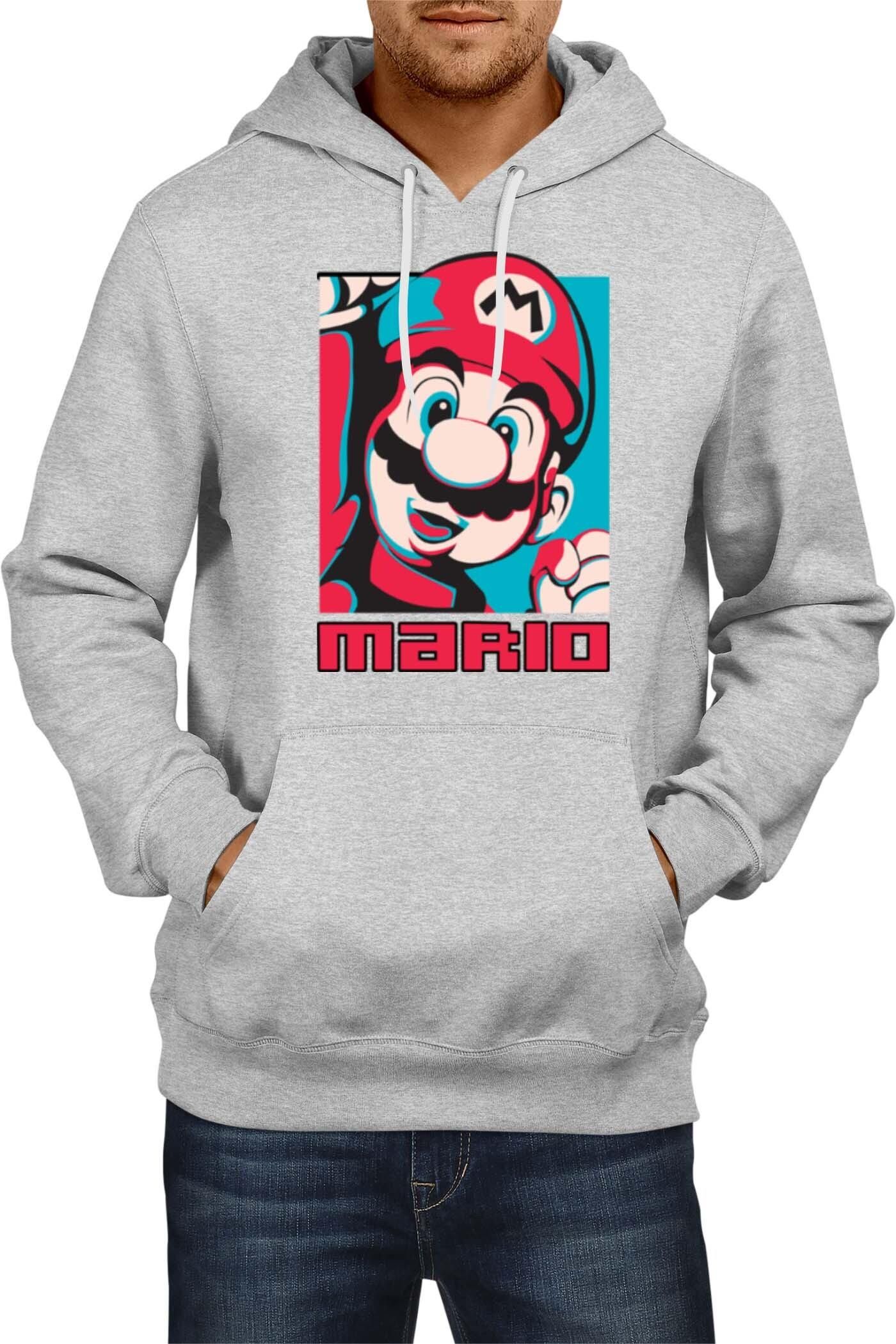 Mario Bros Retro Herren Kapuzenpullover Bluza Super Mario Bros Luigi ...