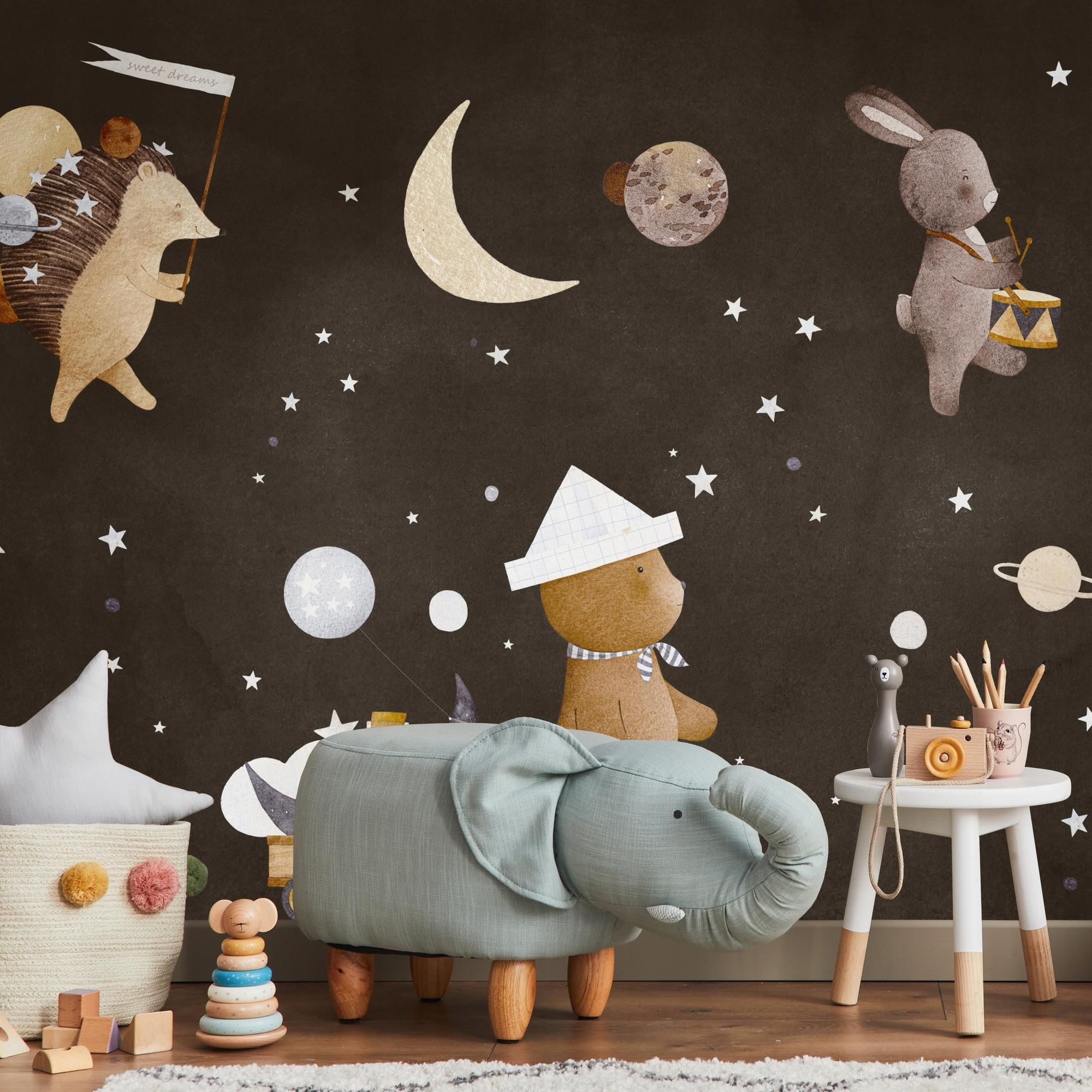 Muralo Fototapeta Do Pokoju Dziecka Kosmos Gwiazdy Zwierzęta Boho Planety 300x210 - Opinie i ...