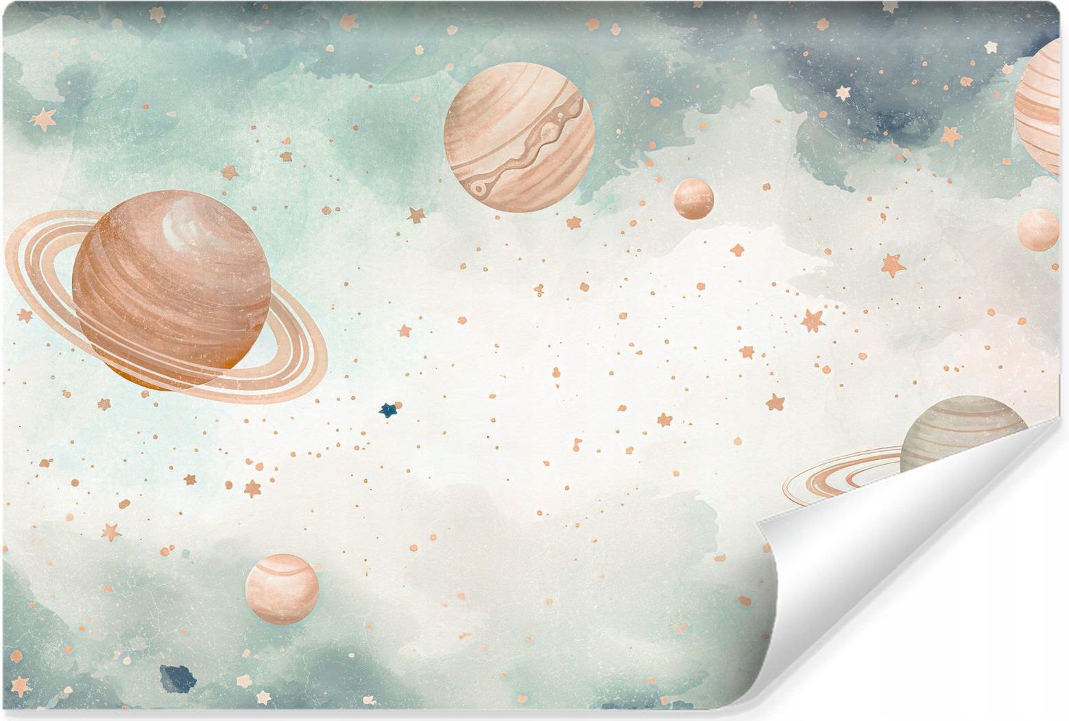 Muralo Fototapeta Dziecięca Kosmos Planety Gwiazdy Styl Boho Vintage 300x210 - Opinie i ceny na ...