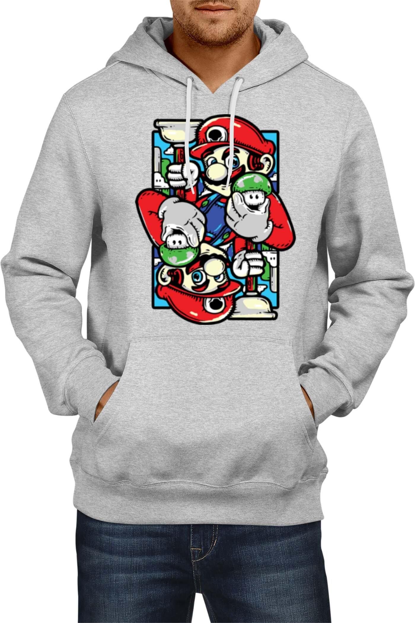 Mirror Mario Herren Kapuzenpullover Bluza Super Mario Bros Luigi Bowser ...