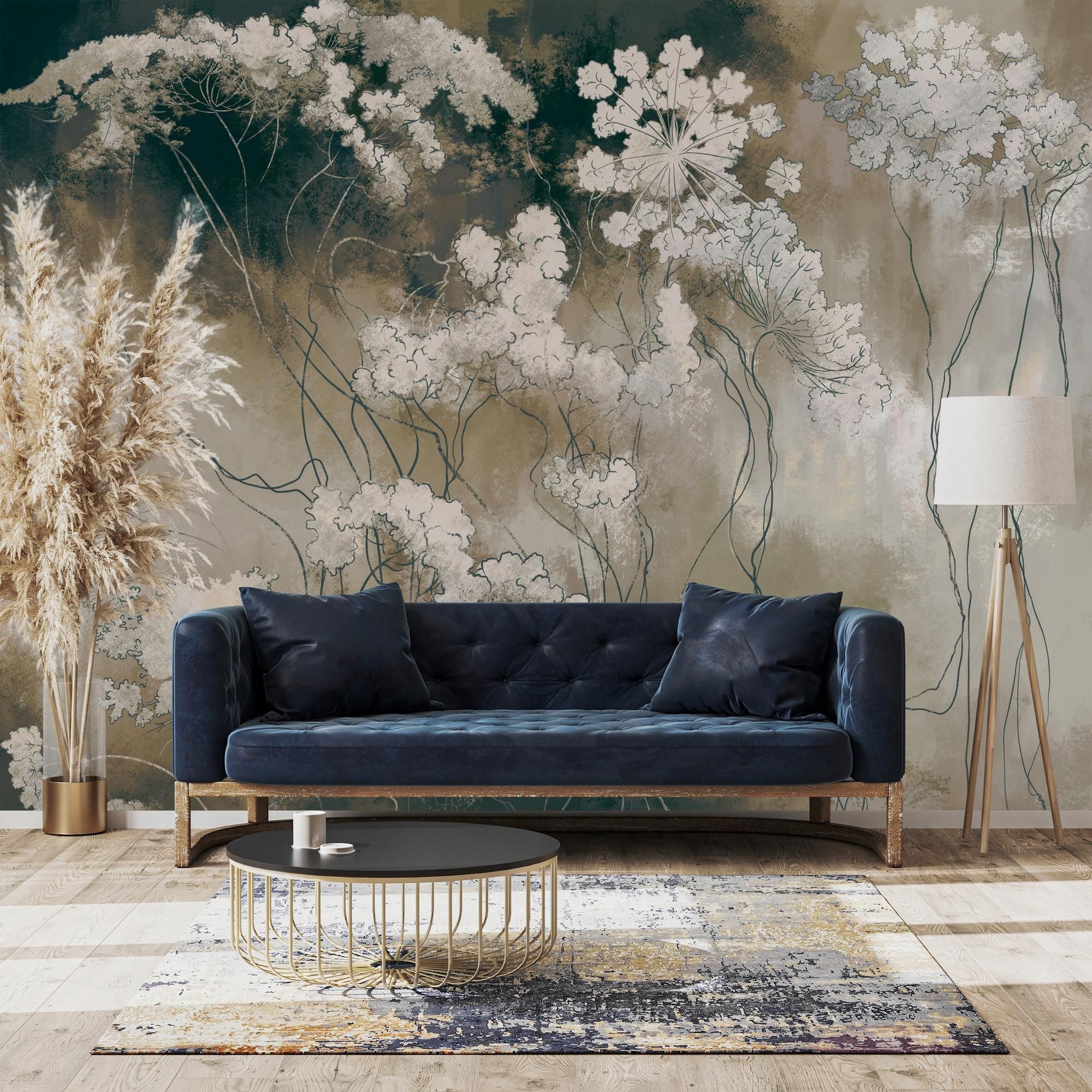 Muralo Fototapeta Do Salonu Beton Mural Abstrakcja Kwiaty Rośliny Natura 270x180 - Opinie i ceny ...