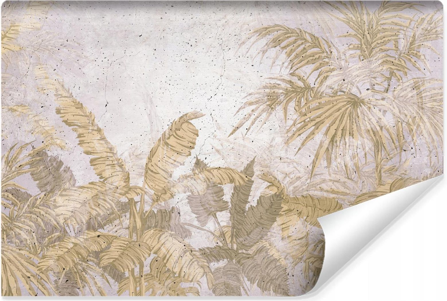 Muralo Fototapeta Do Salonu Beton Mur Tropikalne Liście Bananowce Palmy 368x254 - Opinie i ceny ...