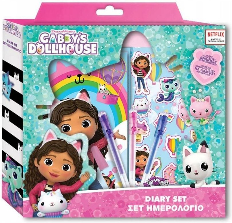 Diakakis 661501 Pamiętnik Z Cekinami Na Kłódkę Długopisy Koci Domek ...