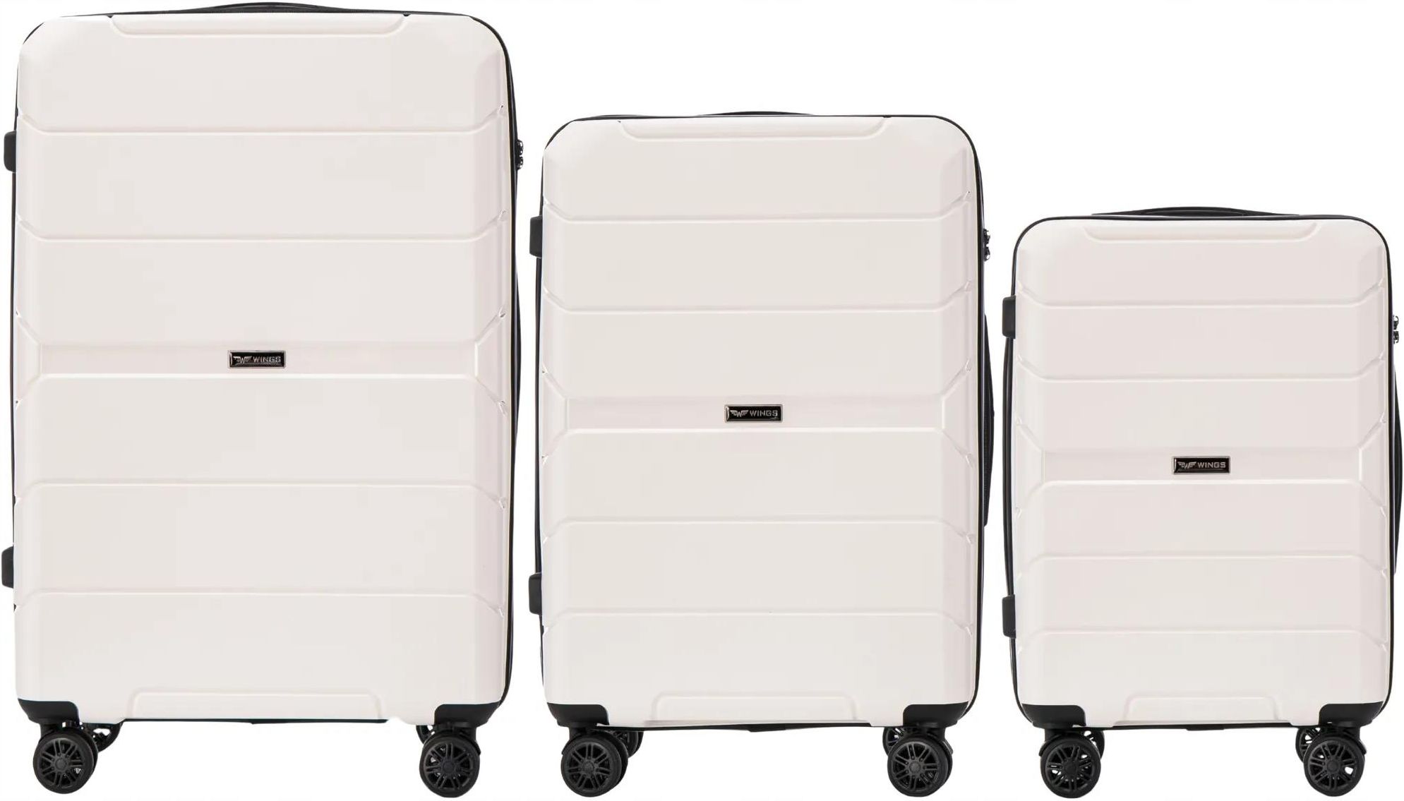 PP06-3, Zestaw 3 walizek Wings POLIPROPYLEN L,M,S White - Ceny i opinie ...