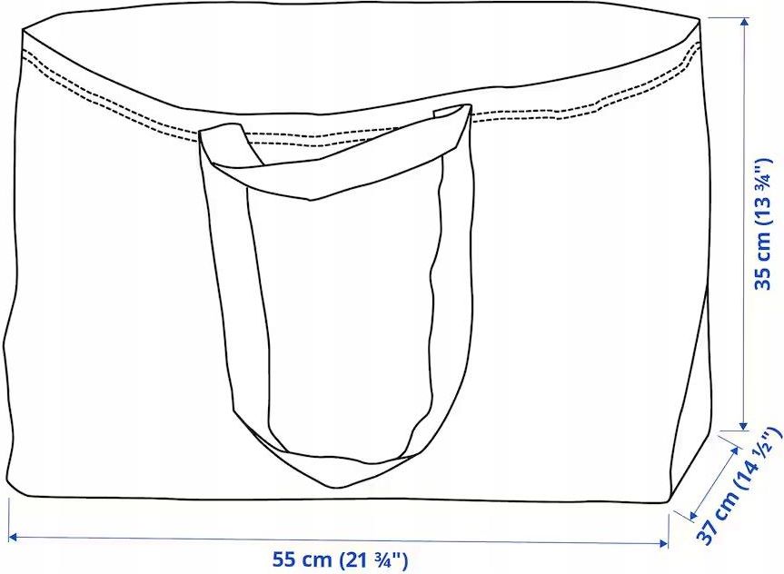 Ikea duża torba zakupowa Frakta 71L niebieska 55x37x35/71l Zestaw 3 ...