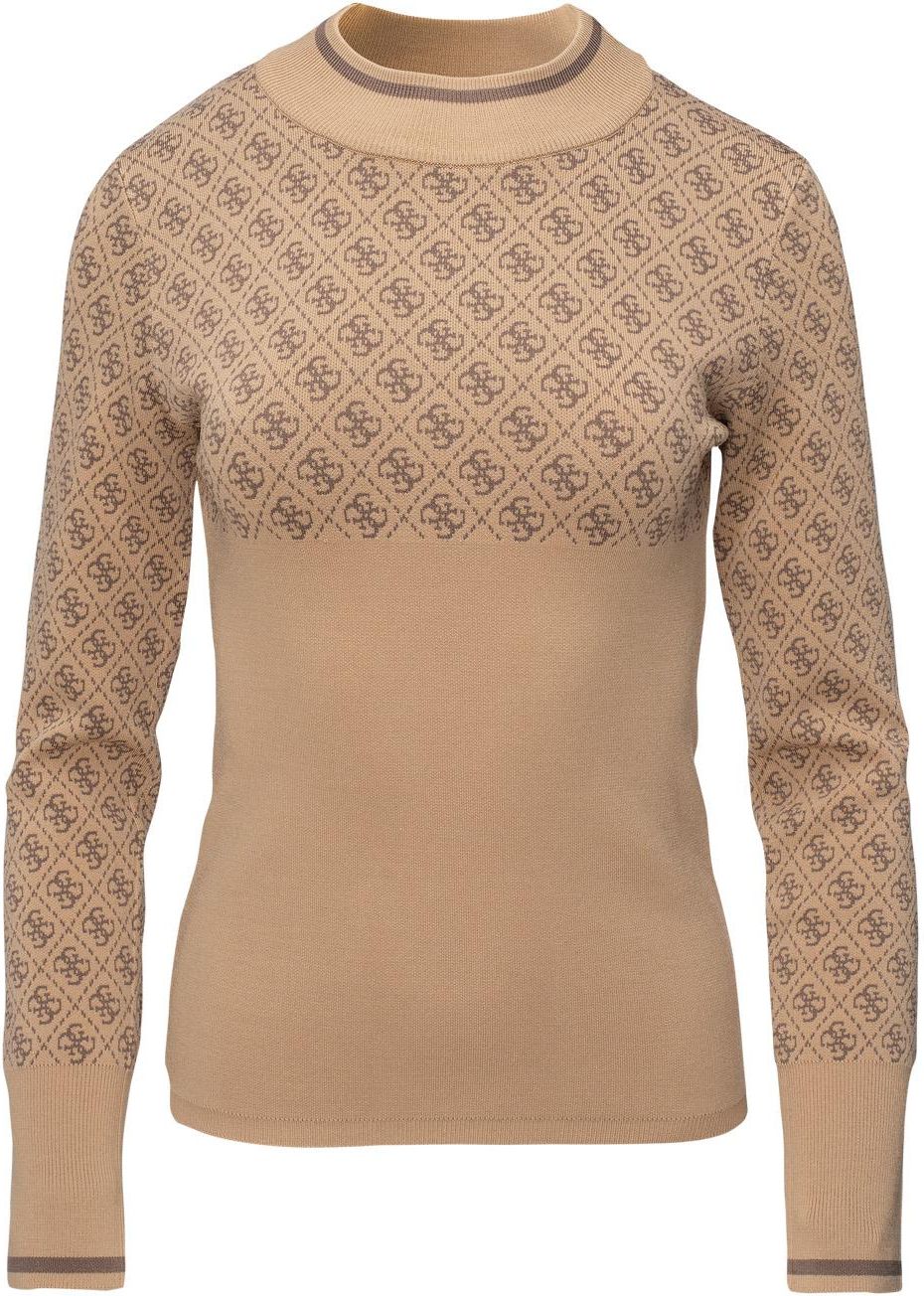 Damski Sweter Guess Lise 4G LS Sweater W3Br81Z37K0-F1Fp – Brązowy ...