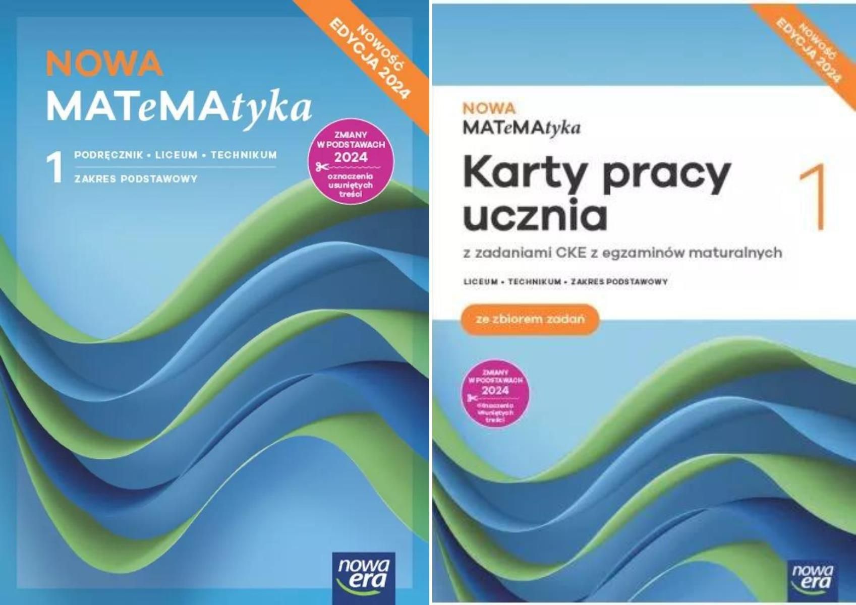 NOWA MATeMAtyka 1. Liceum i technikum. Komplet Podręcznik + Karty Pracy. Zakres podstawowy ...