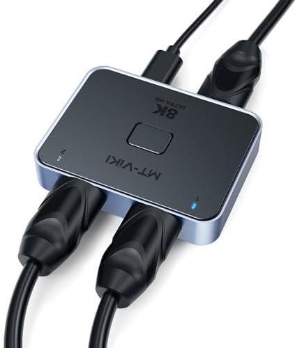 Mt-Viki 8K 60Hz Dp 2.0 Switch 2 W 1 Out Displayport Splitter 1 In 2 Out ...
