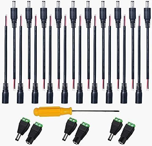 Gtiwung Kabel Dc Power Pigtail, 10 Par 20 Awg Dc Przedłużacz Do Kabla ...