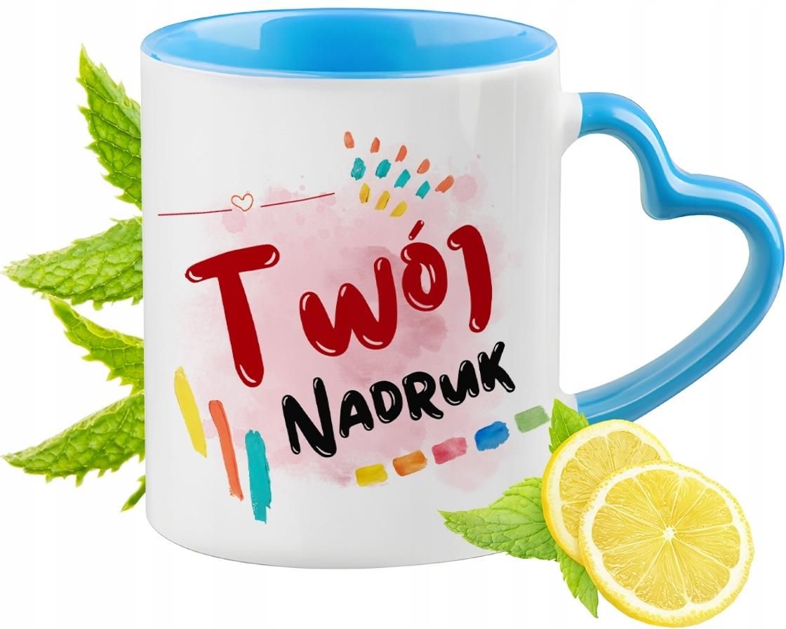 Polidraw Kubek Błękitny Z Uszkiem W Kształcie Serca Dla Nadii - Opinie ...