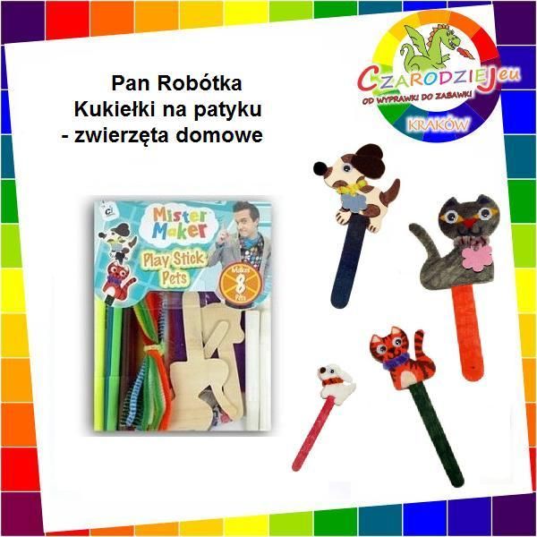 Pan Robótka Zestaw Kreatywny Kukiełki Na Patyku Zwierzęta Domowe 88616 ...