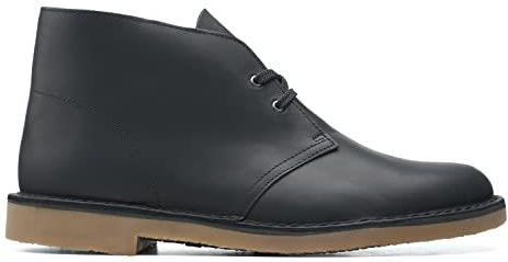 Clarks Męskie buty Desert Boot Bushacre 3 Chukka, czarna skóra, 45 EU ...