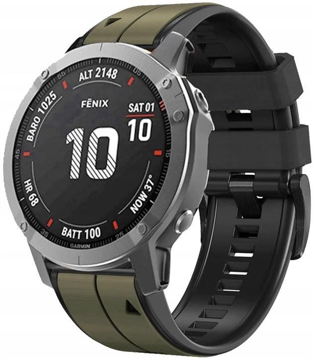 TechBand Tech Band Oliwkowo Czarny Pasek Garmin Fenix 6X Szer 26Mm ...