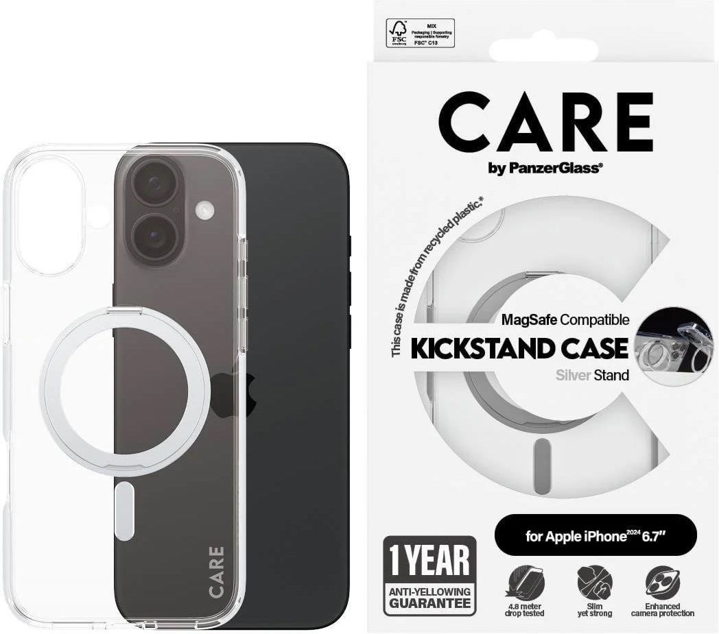 Care By Panzerglass Case Feature Silver Kickstand Amp; Magsafe Iphone 16 Plus - Etui na telefon ...