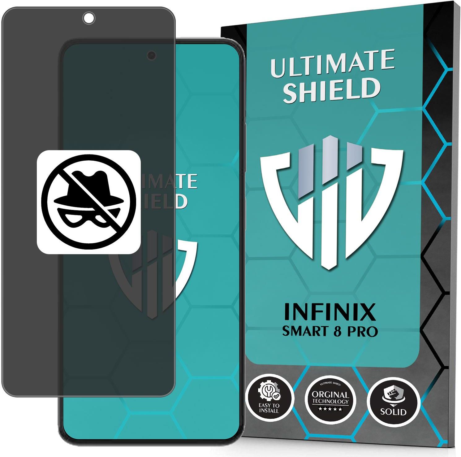 Ultimate Shield Najlepsze Szkło 5D Antyszpiegowskie Do Infinix Smart 8 Pro Matowe Orygnał ...
