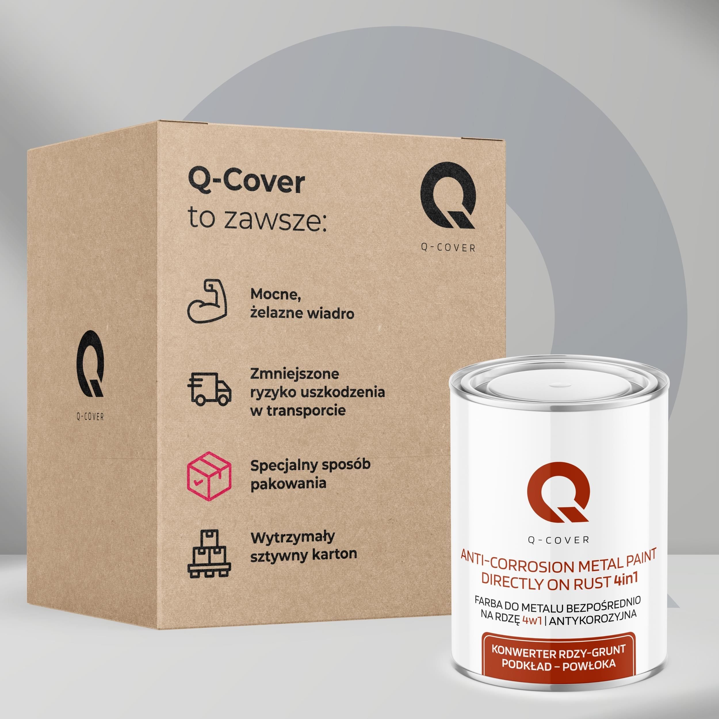 Farba Q-Cover Farba Do Metalu Na Rdzę Blachę Ocynk Stal Zielony Ral 6029 Półmat 1L - Opinie i ...