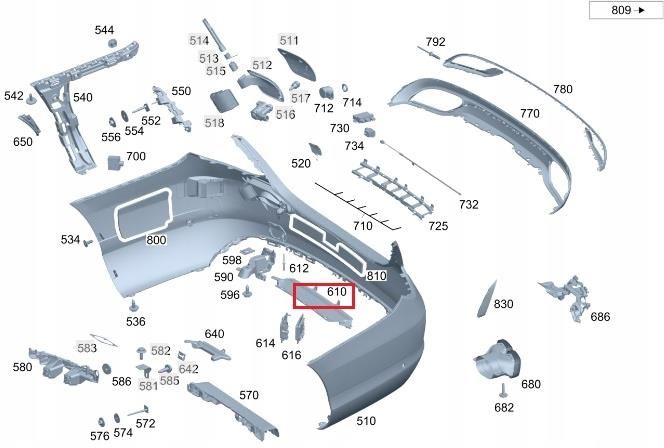 Zderzak do kupienia Mercedes Osłona Dolna Zderzaka Tyl A2058856104 ...