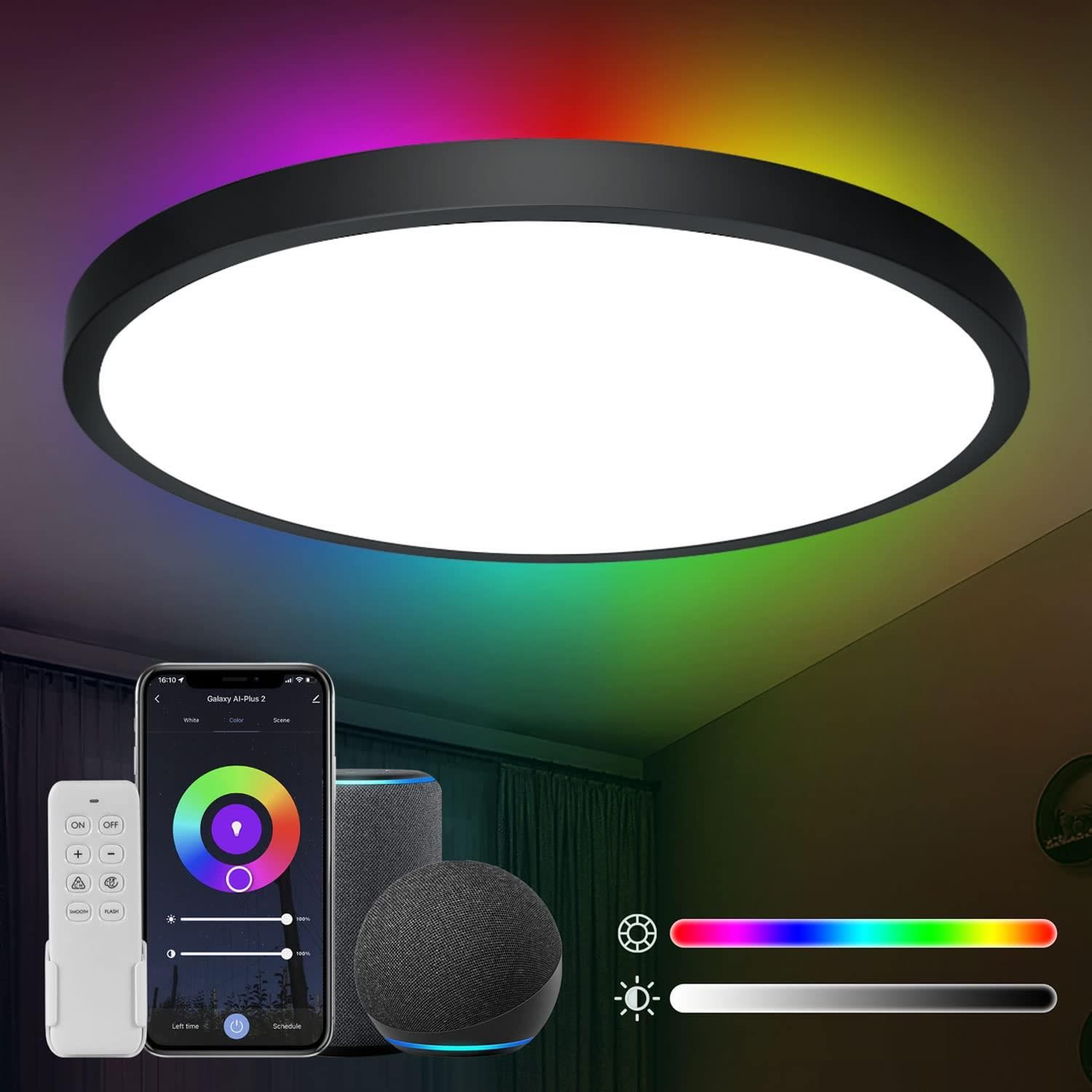 Anten Lampa Sufitowa Led 24W Smart Wifi Rgb Ściemnialna I Przedpokoju Z ...