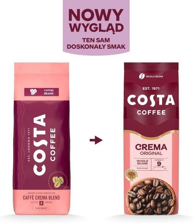 Kawa Costa Coffee Zestaw Ziarnista Crema Blend 2X1kg - Ceny i opinie ...