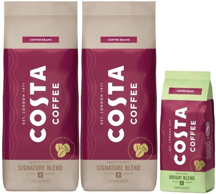 Kawa Costa Coffee Zestaw Ziarnista Signature Blend 2X1kg + Bright 200g ...