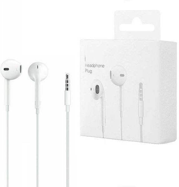 SŁUCHAWKI PRZEWODOWE DO IPHONE BIAŁE EARPODS BOX JACK 3.5mm IPAD APPX ...