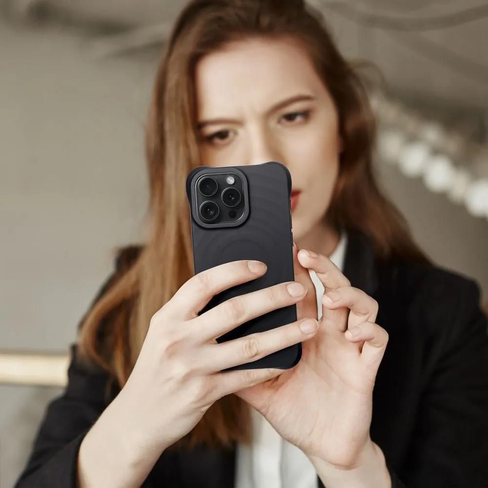 Silicone Zephyr Mag Cover Kompatybilny Z Magsafe Do Iphone 15 Pro Max Czarny - Etui na telefon ...