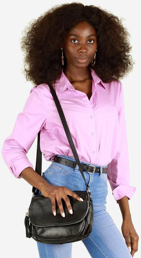 Torba listonoszka damska skórzana - MARCO MAZZINI savage czarny - Ceny ...