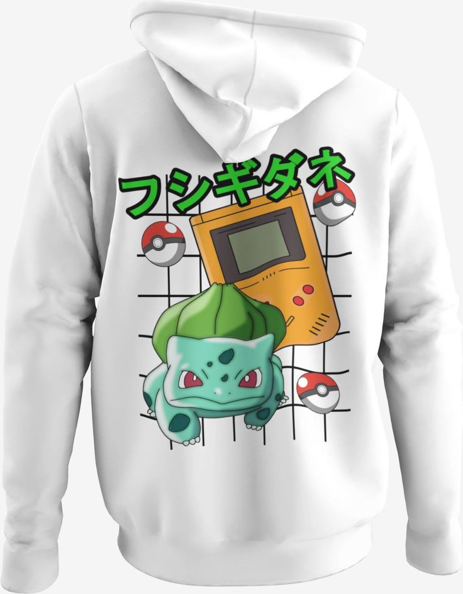 Męska bluza z kapturem Anime Pokemon Monster Bisasam Bulbasaur Gameboy ...