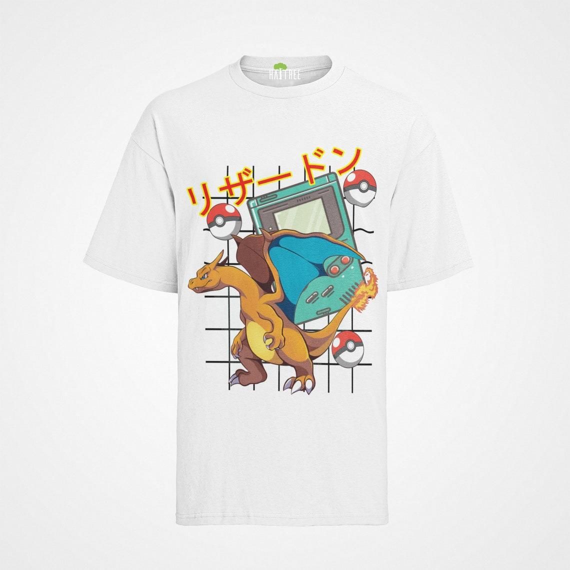 Męska koszulka z bawełny organicznej anime Glurak Gotta catch them or ...