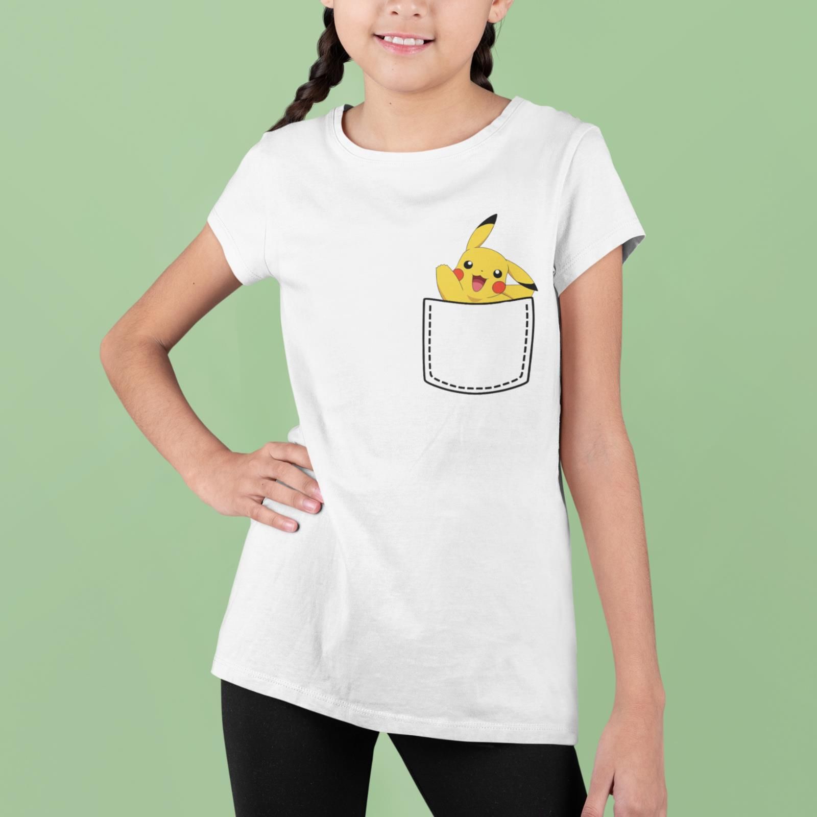 Organiczna koszulka dziewczęca Pokemon Pocket Pika Pikachu Comic Shirt ...