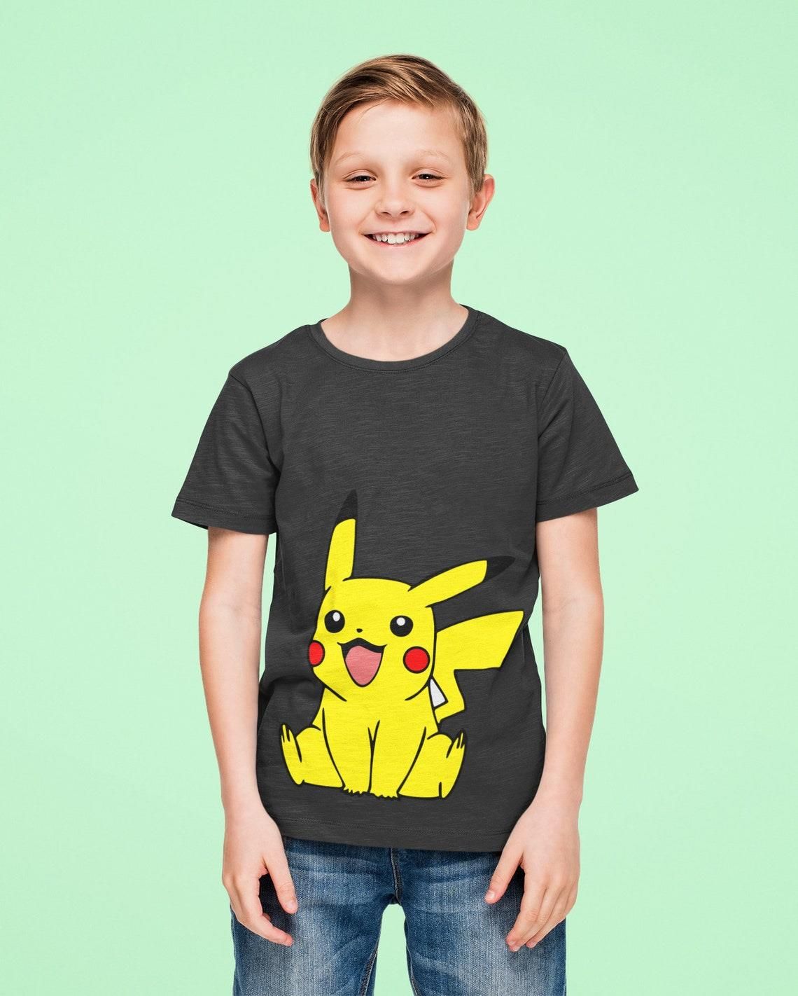 T-Shirt Boys Pokemon Pikachu Hip Hop Pika Anime Organic Cotton Kids ...