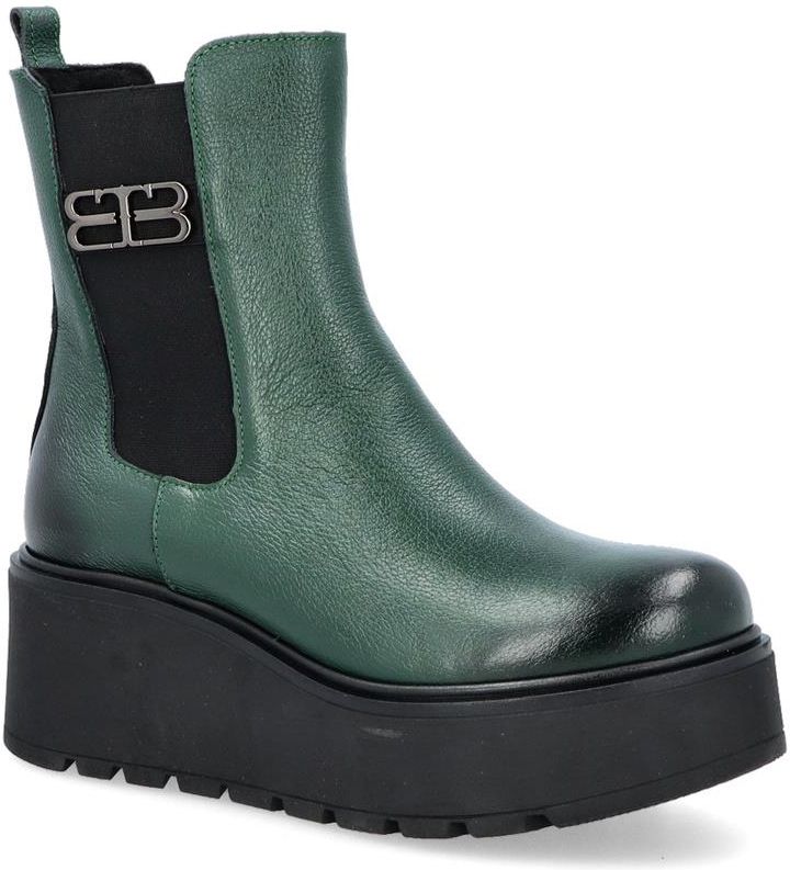 Skórzane botki na platformie - LEMAR 60498 ZIELONE - Ceny i opinie - Ceneo.pl