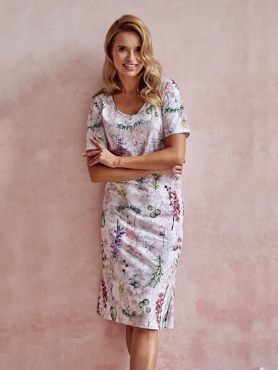 Koszula nocna 3124 OLIVE SS24 Kolor: biały-kwiatki k01 , Rozmiar: S ...