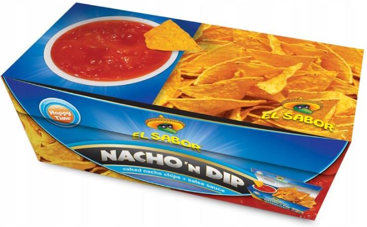El Sabor Nachos Zestaw Box Nachosy Solone Sos Salsa Dip Przekąska 175g ...
