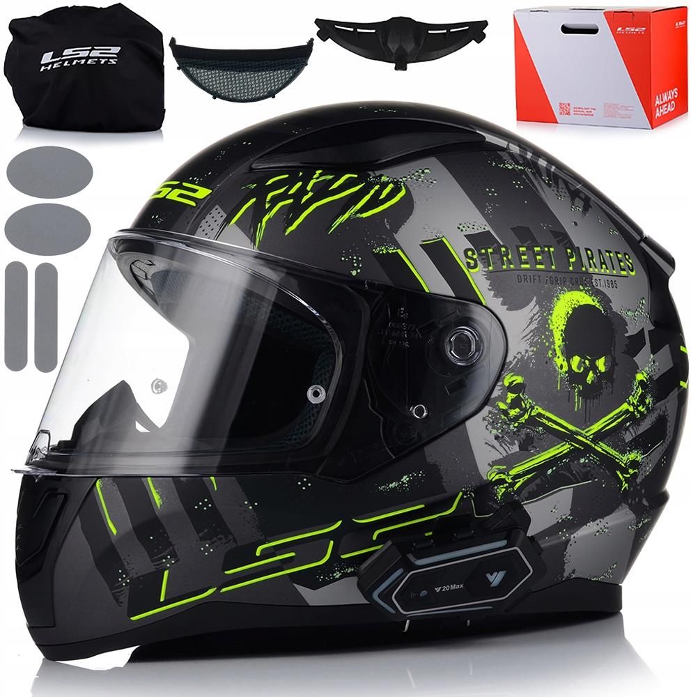 Kask motocyklowy Ls2 Ff353 Rapid Ii Pirates Mat + Interkom 1St ...