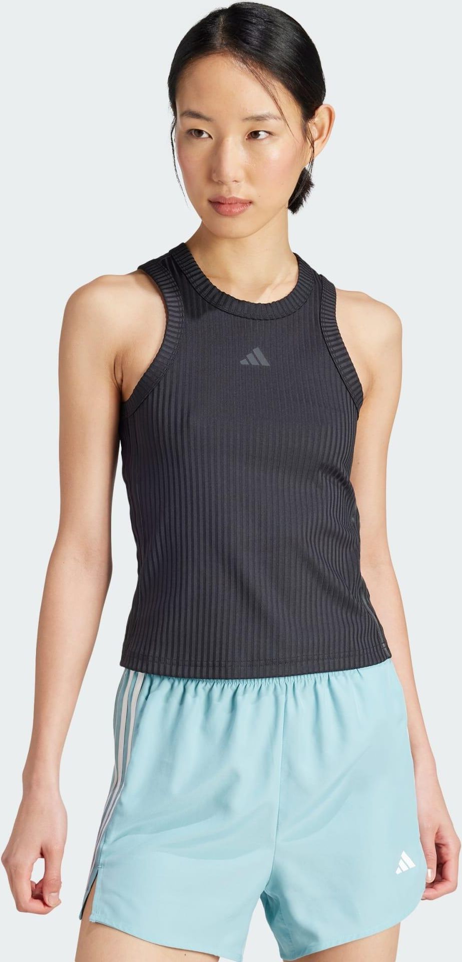 Adidas Koszulka All Gym Seasonal Rib Tight Fit Tonal 3 Stripes Tank ...