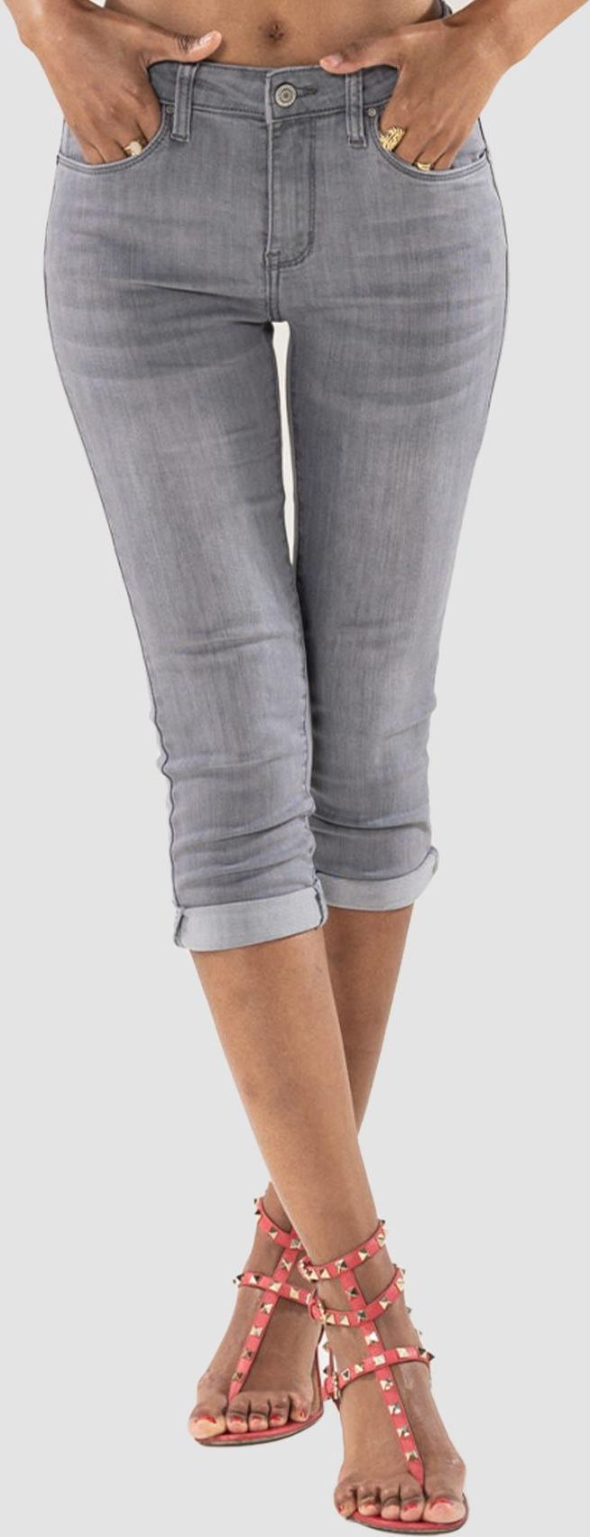 Damskie jeansy Capri 3/4 Krótkie spodenki 5 KieszeniIch_IMPLEMENTATIONIch , 38 - Ceny i opinie ...